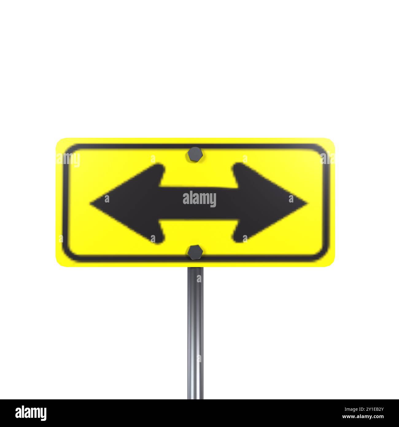 A clear, vivid directional sign shows left and right options for ...
