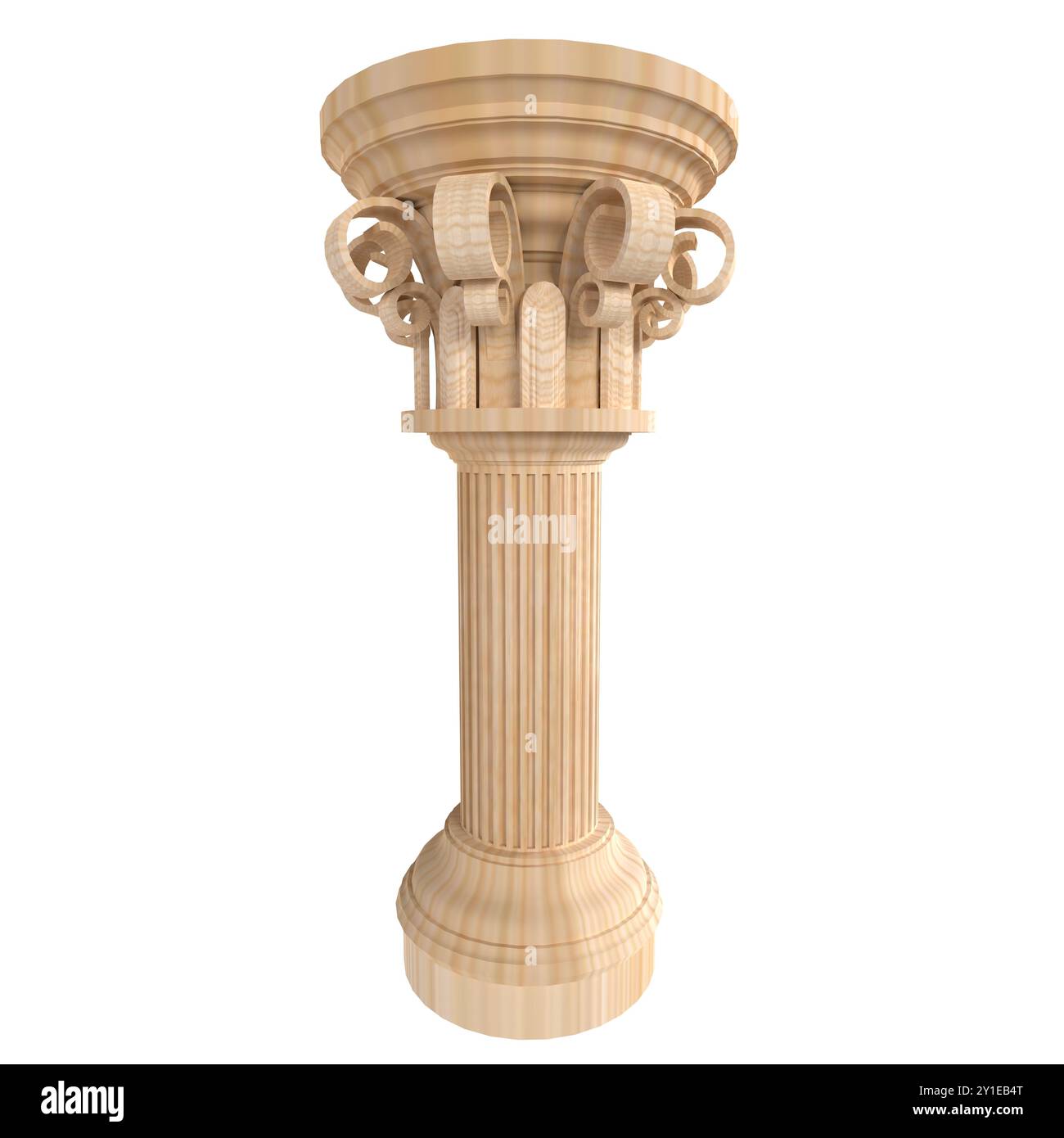Fluted wood columns Cut Out Stock Images & Pictures - Alamy