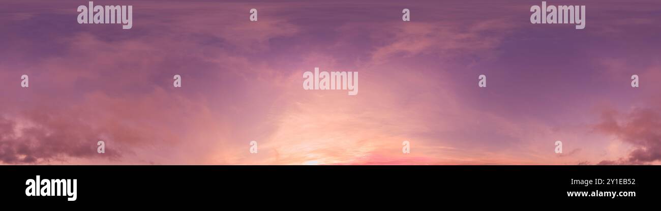 Dramatic Sunset sky 360 panorama. Vibrant sky with bright glowing red ...