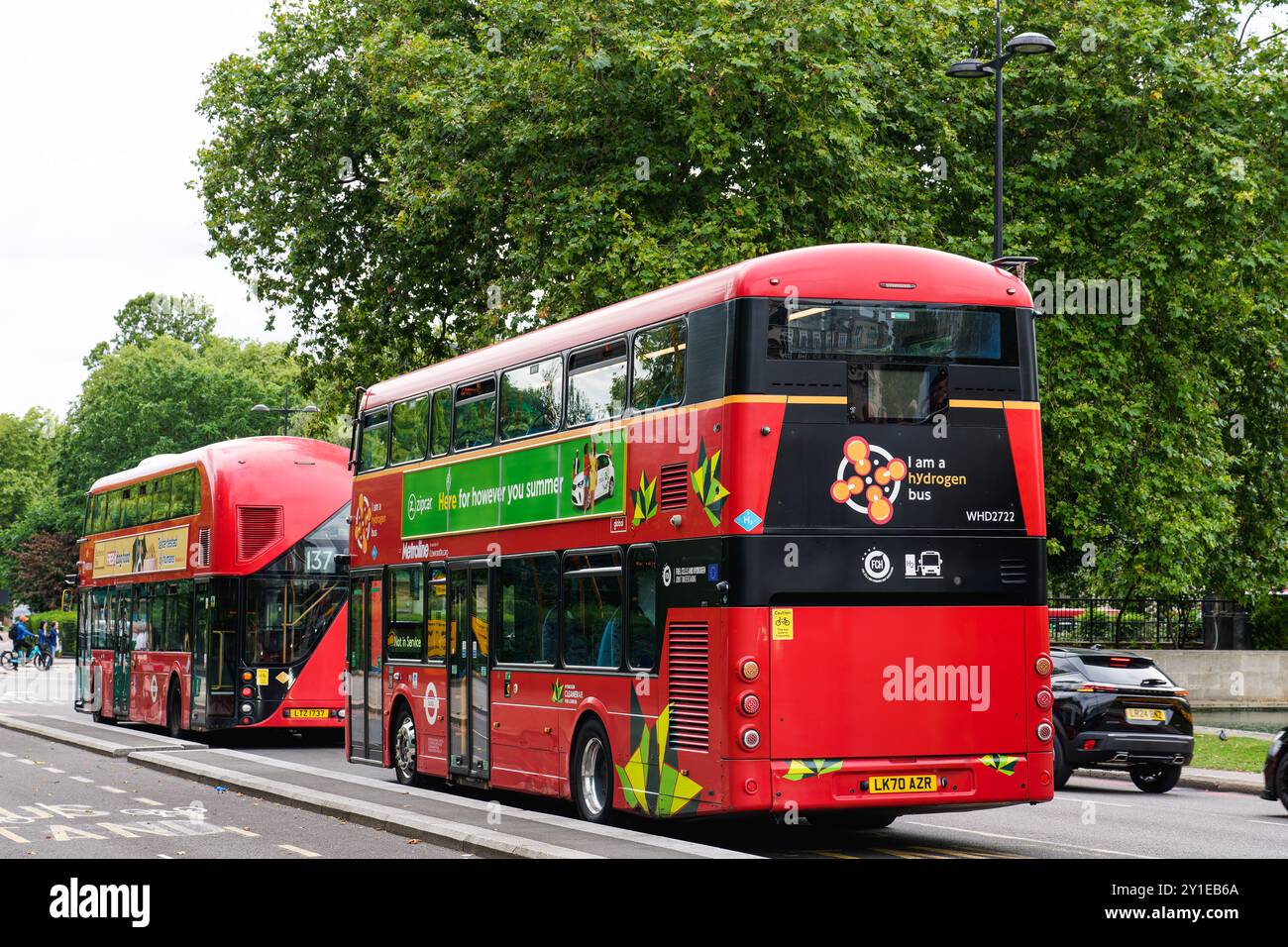 London, UK - July 24, 2024: This London bus is part of the Fuel Cells ...