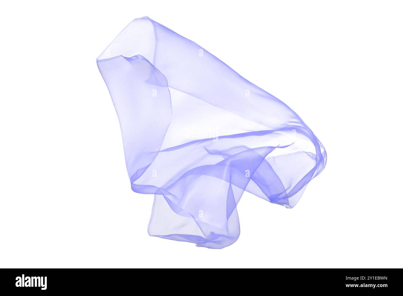 Beautiful violet blue tulle fabric on white background Stock Photo - Alamy