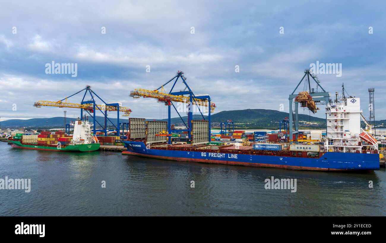 Belfast, Northern Ireland - July 17, 2024: Belfast Harbor is a major ...