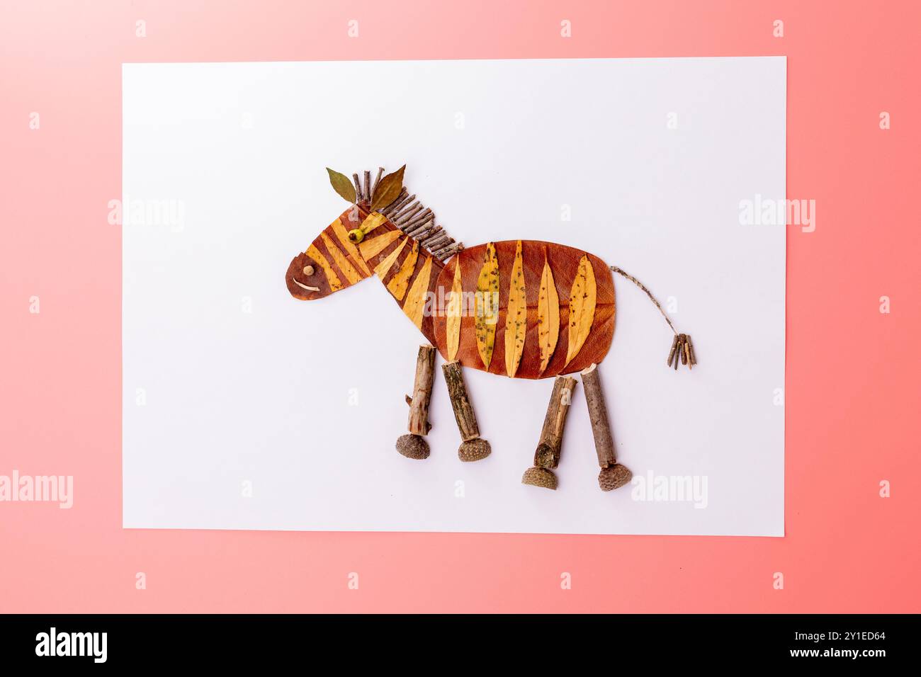 Creatively crafted figure of an animal zebra, made from natural ...