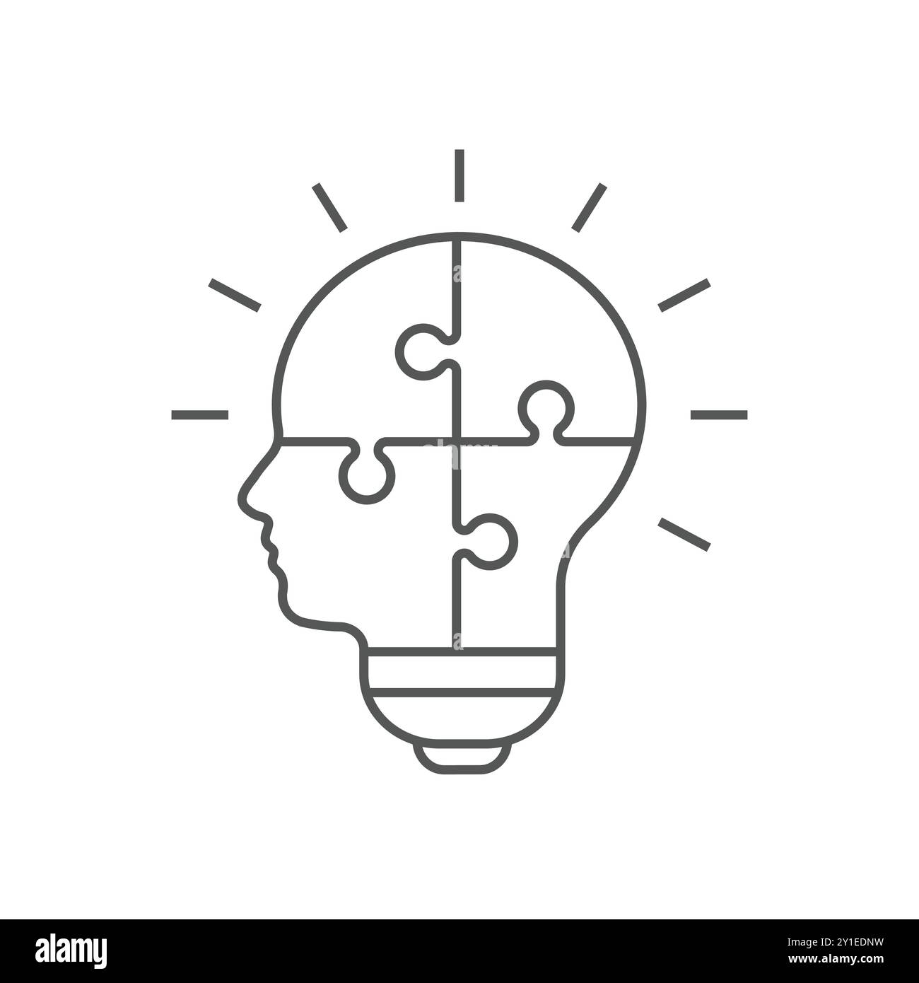 Logical brain concept. Brain made from complex puzzle pieces in a human ...