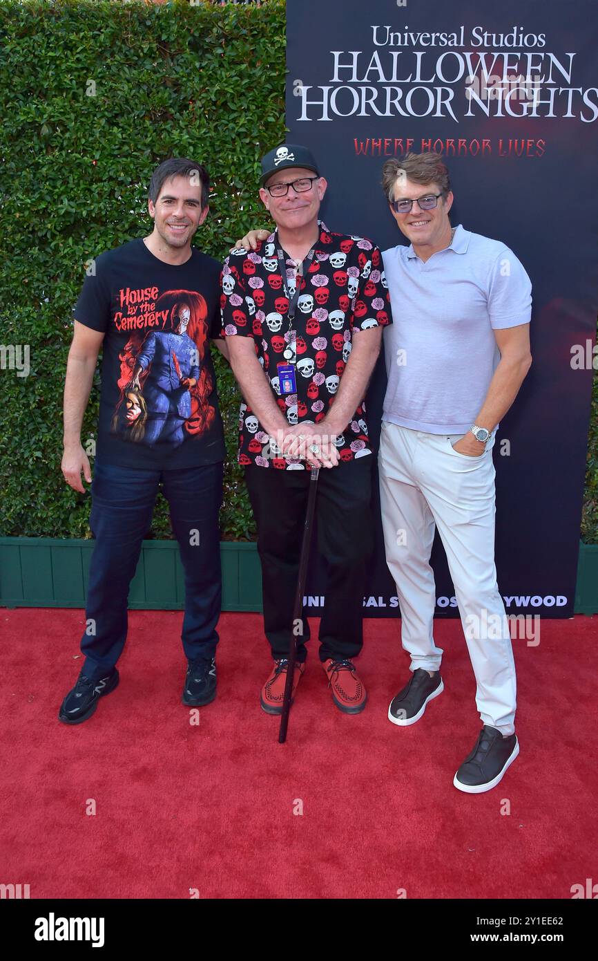 Eli Roth, John Murdy und Jason Blum bei der Eröffnung der Halloween ...
