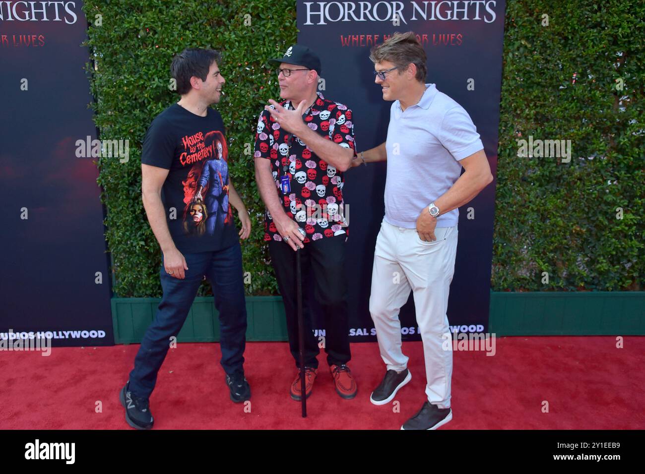 Eli Roth, John Murdy und Jason Blum bei der Eröffnung der Halloween ...