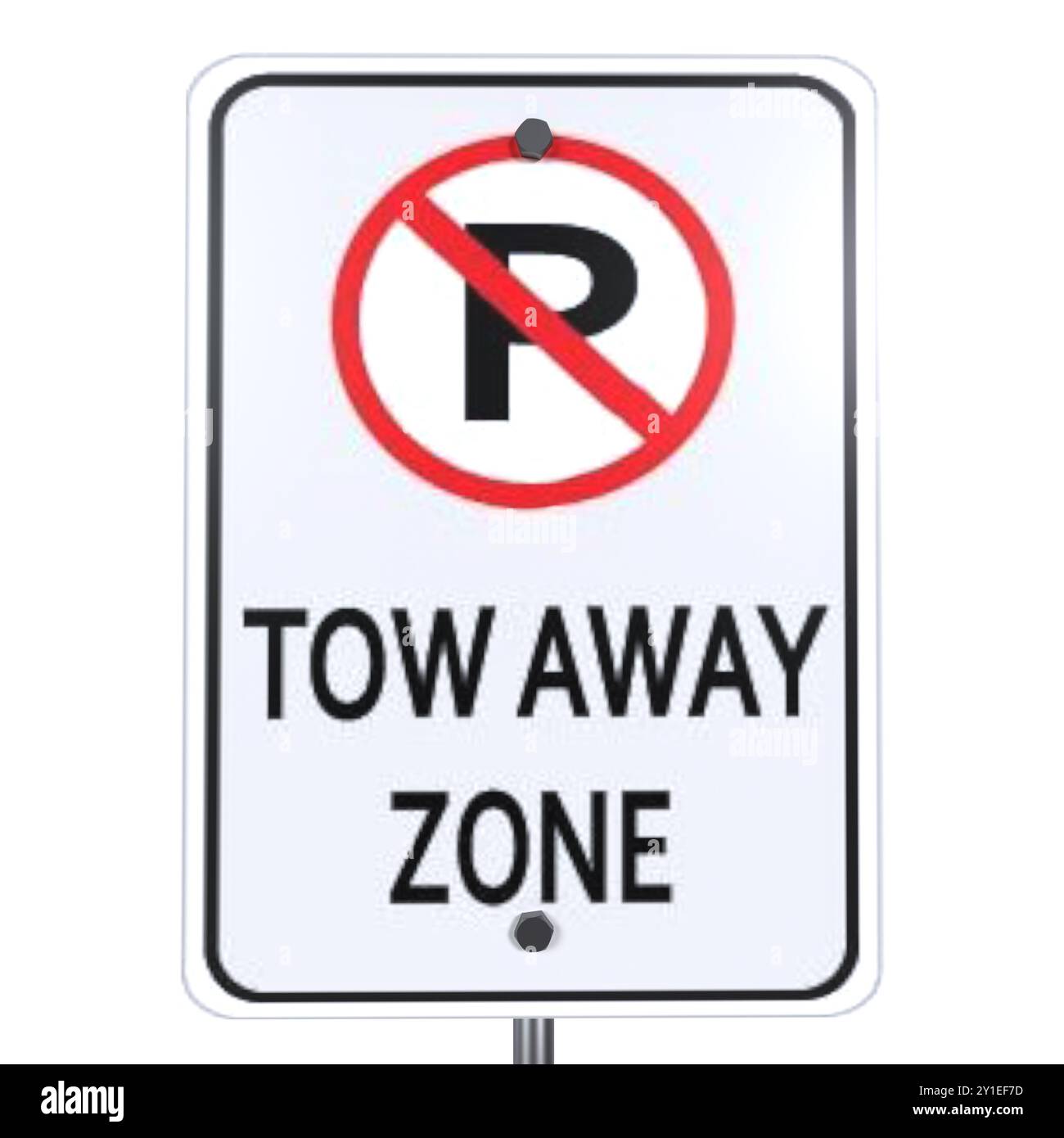 Daytime no parking tow away zone sign in the city Stock Photo - Alamy