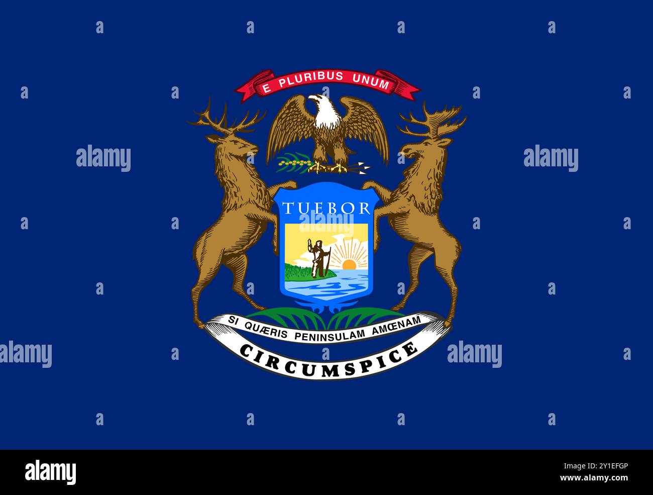 Michigan State Flag background illustration Stock Photo - Alamy