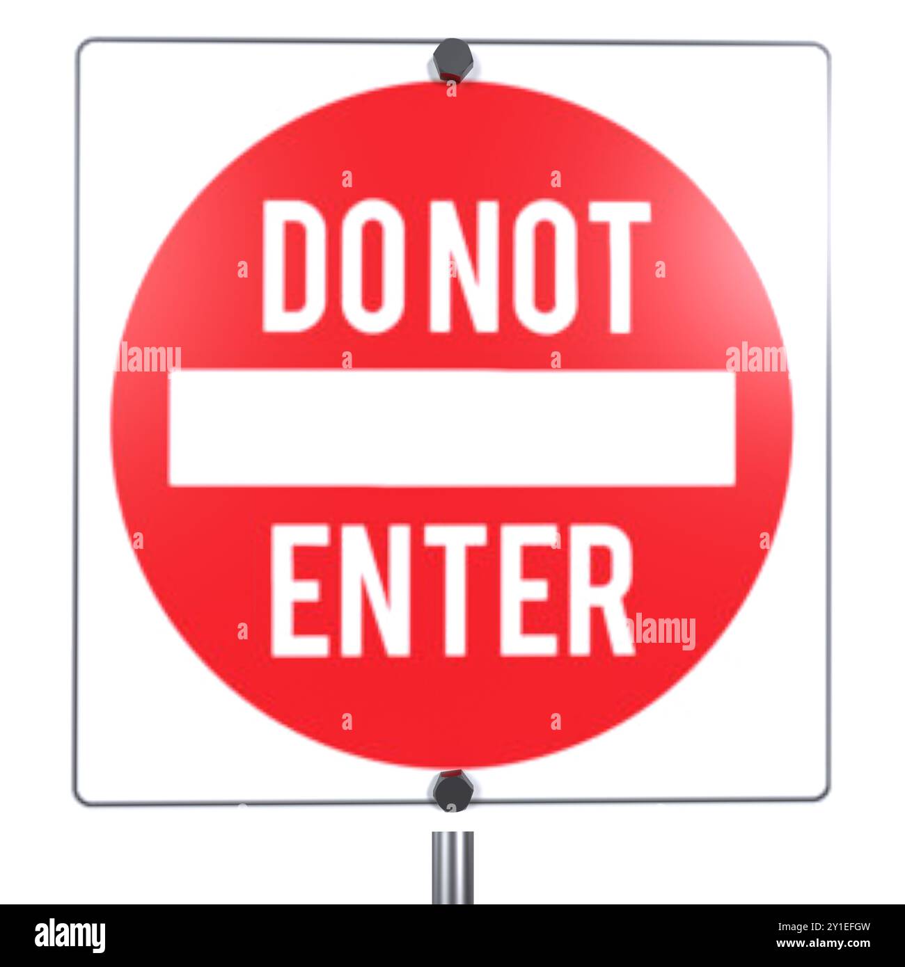 3D rendering of a do not enter road sign in a modern city environment ...