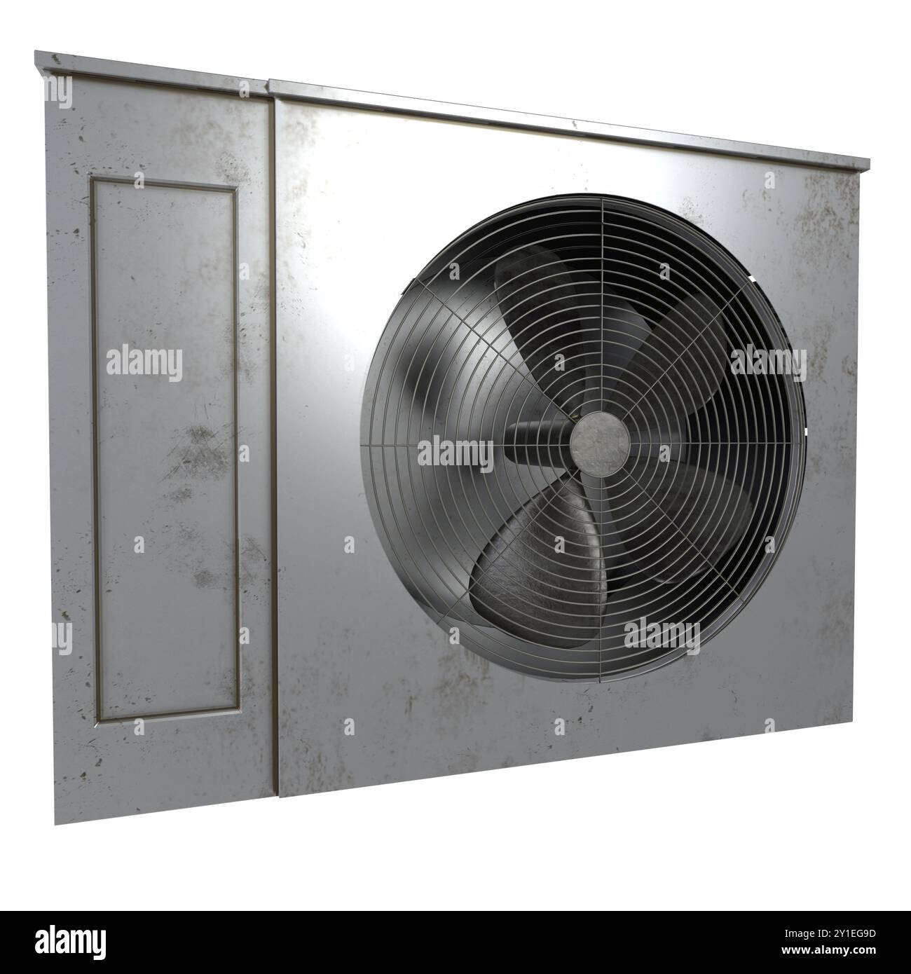 3D rendering of an industrial wall fan with a vintage metal design ...