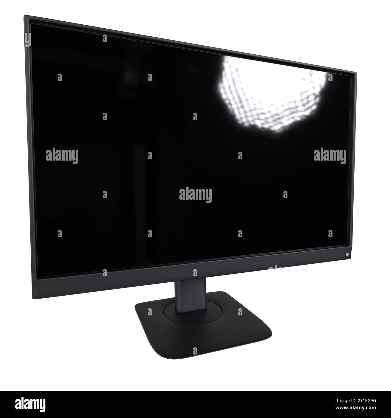 Modern black computer monitor on stand in a minimal studio setup Stock ...