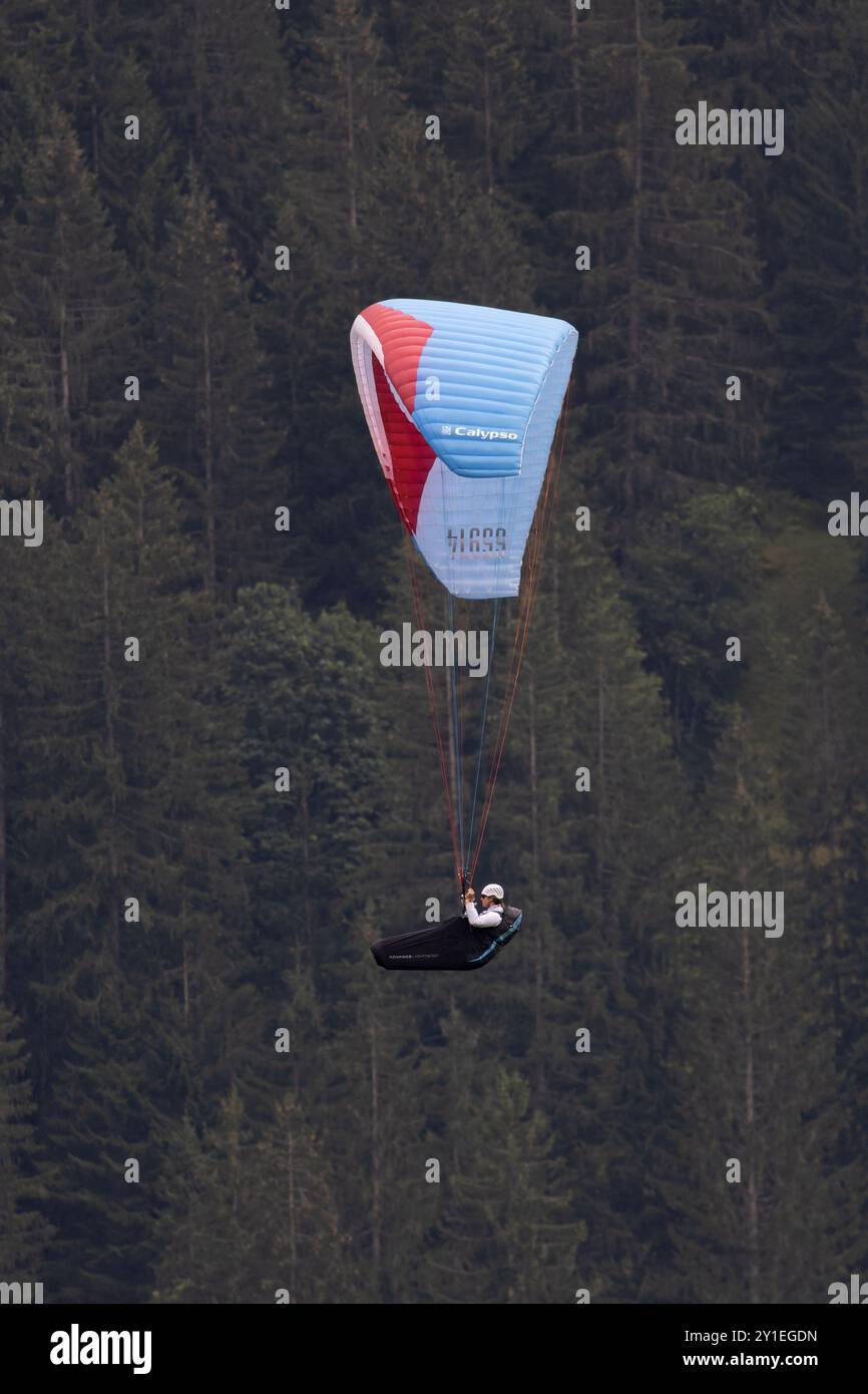Paraglider wing hang glider inflatable Switzerland August 2024 Stock ...