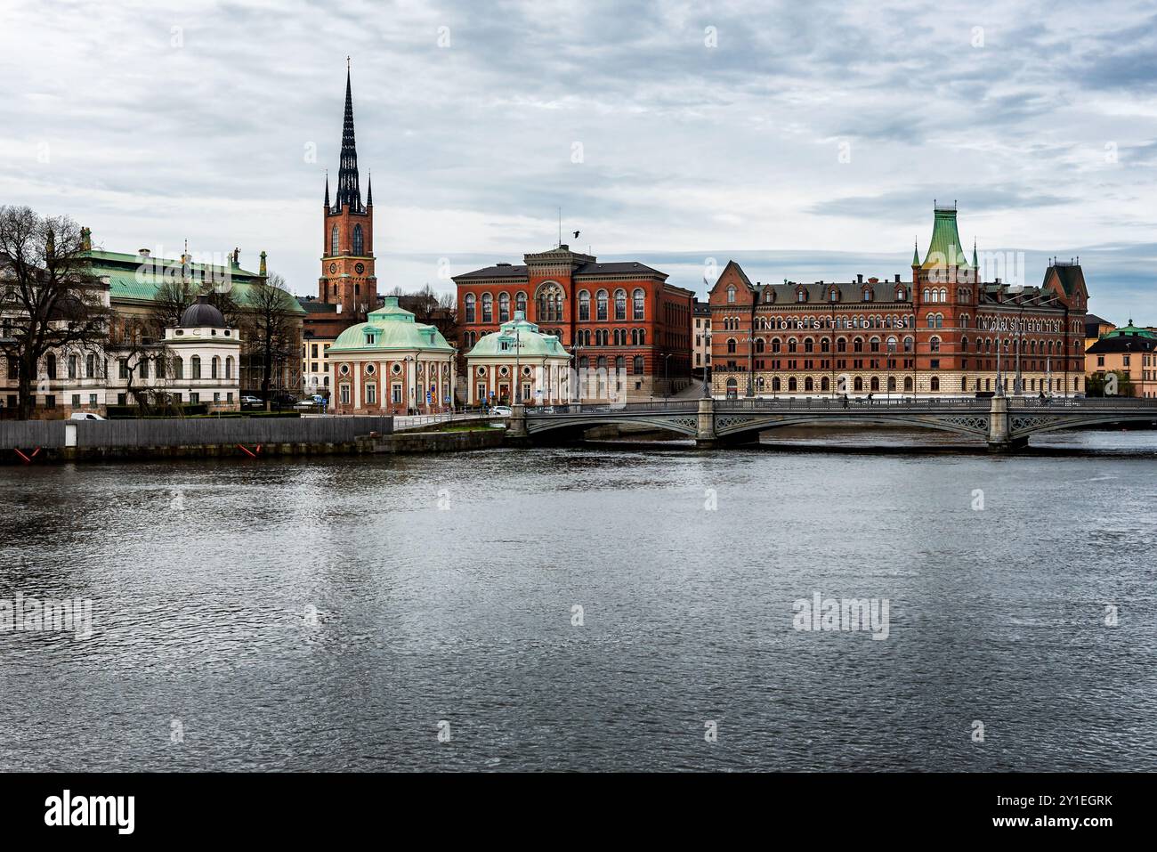 Stockholm Sweden panoramic view of Vasa Bridge and Gamla Stan Old Town ...