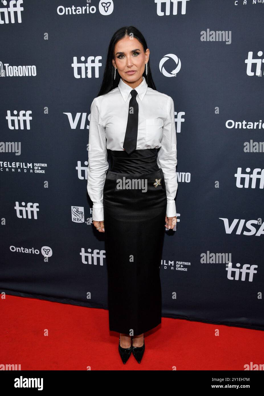 Demi Moore attends the premiere of "The Substance" at Royal Alexandra ...