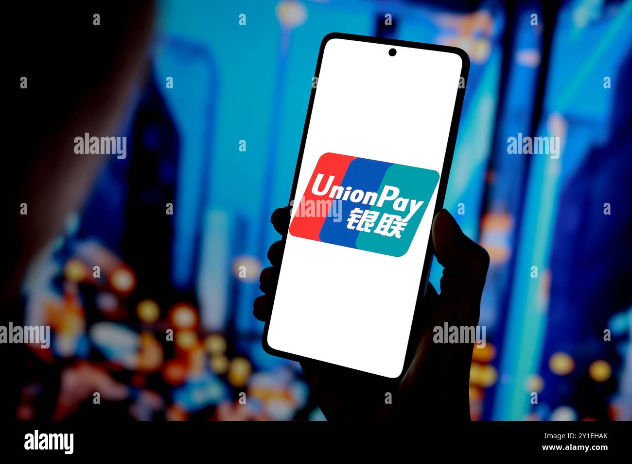 In this photo illustration, the UnionPay (UPI) logo is displayed on a ...