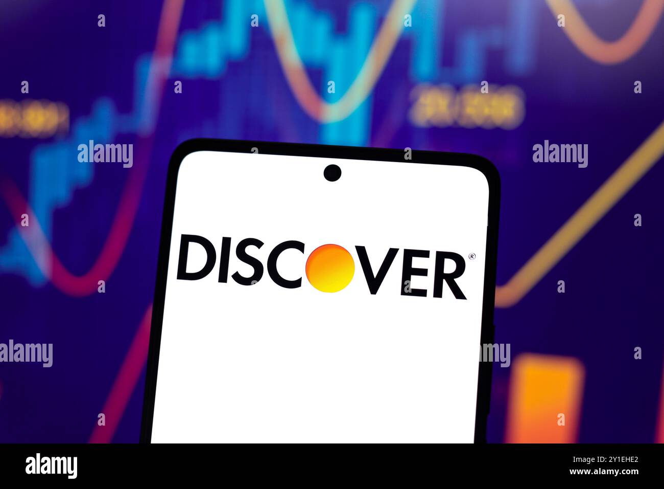 In this photo illustration, the Discover Financial Services logo is ...