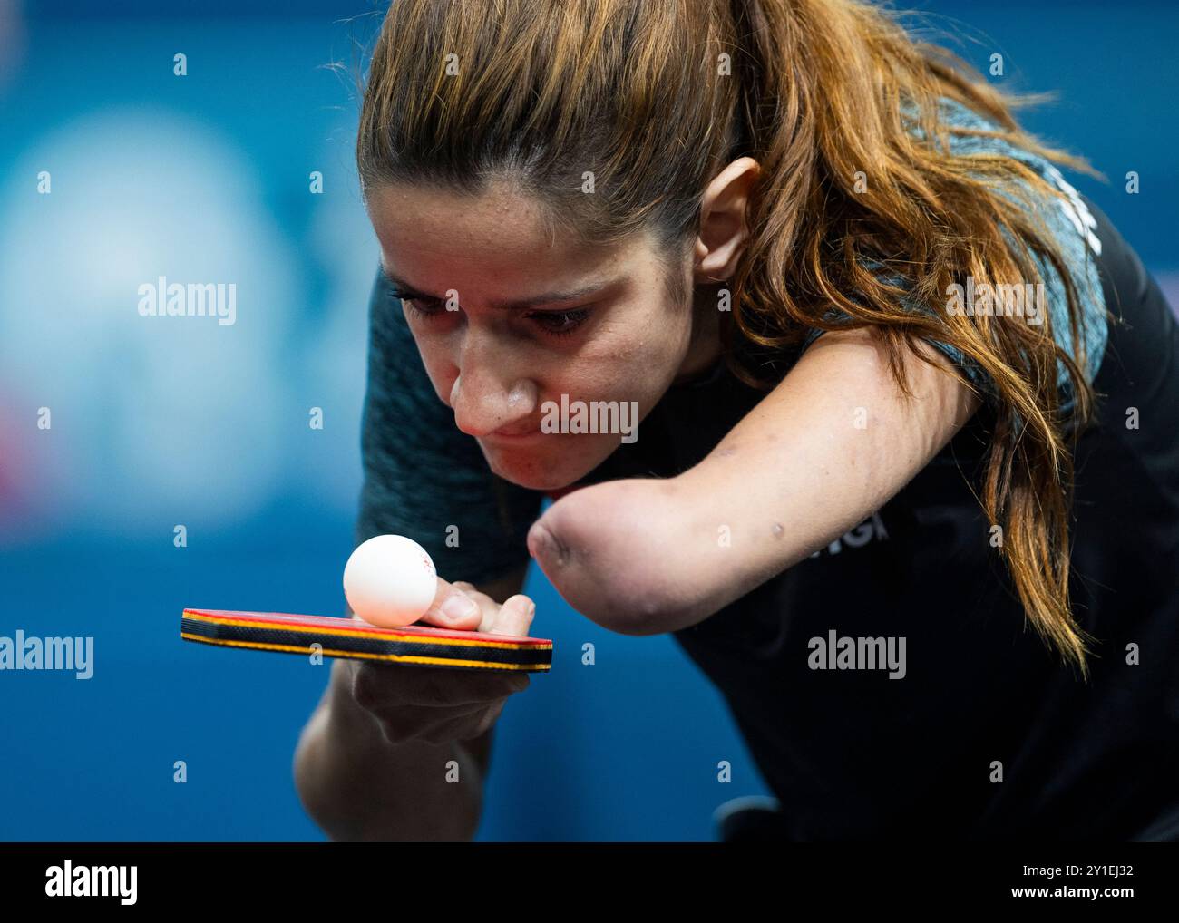 PARIS, FRANCE - SEPTEMBER 06: Aida HUSIC DAHLEN of norway wins against ...