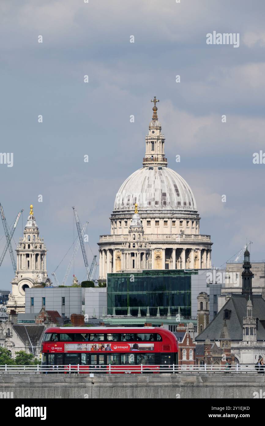 A New Routemaster double-decker bus, also known as a Boris bus crosses ...