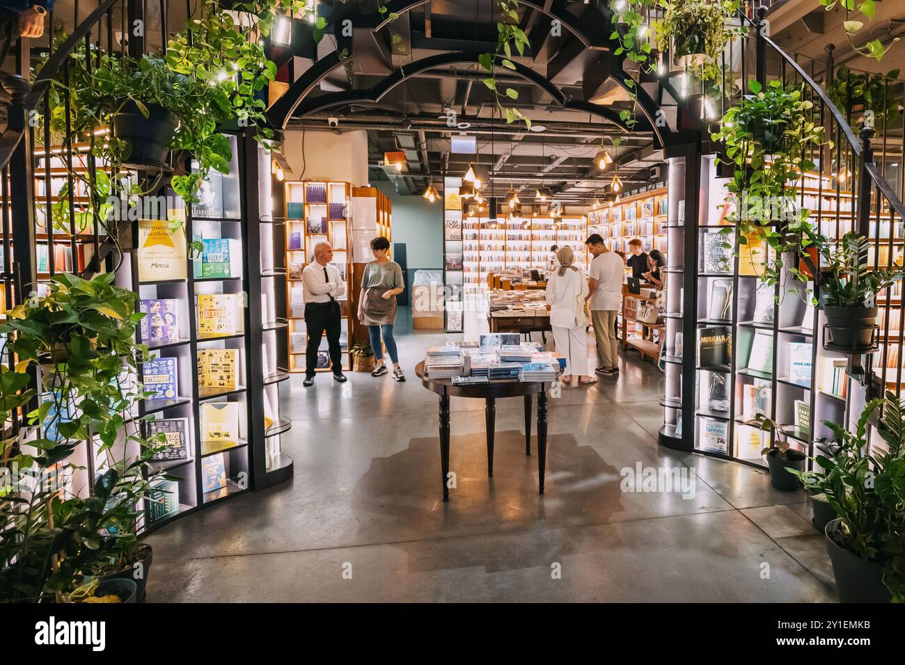 09 July 2024, Minoa Pera cafe, Istanbul, Turkey: A modern bookstore in ...