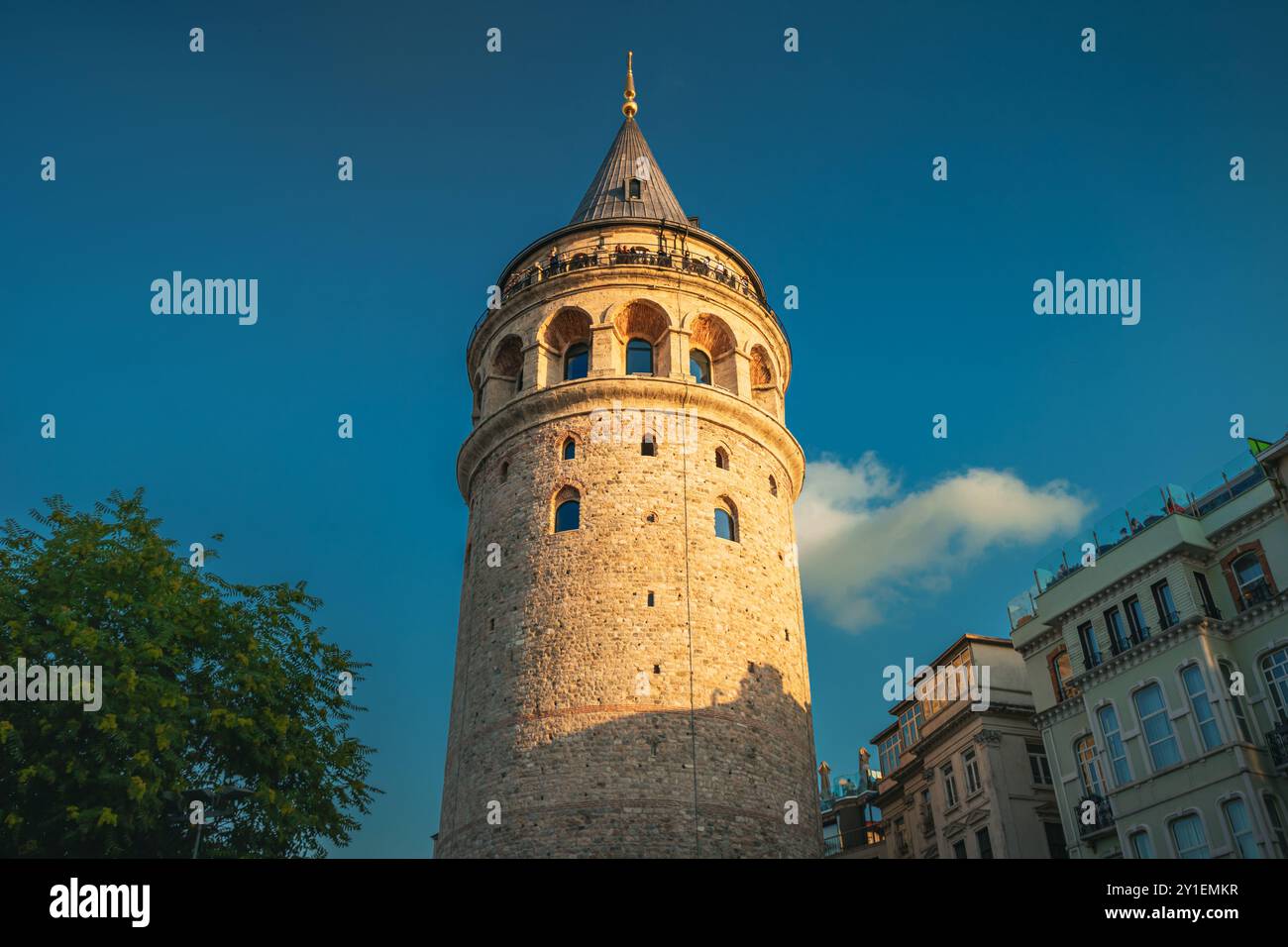 09 July 2024, Istanbul, Turkey: The iconic Galata Tower in Istanbul, an ...