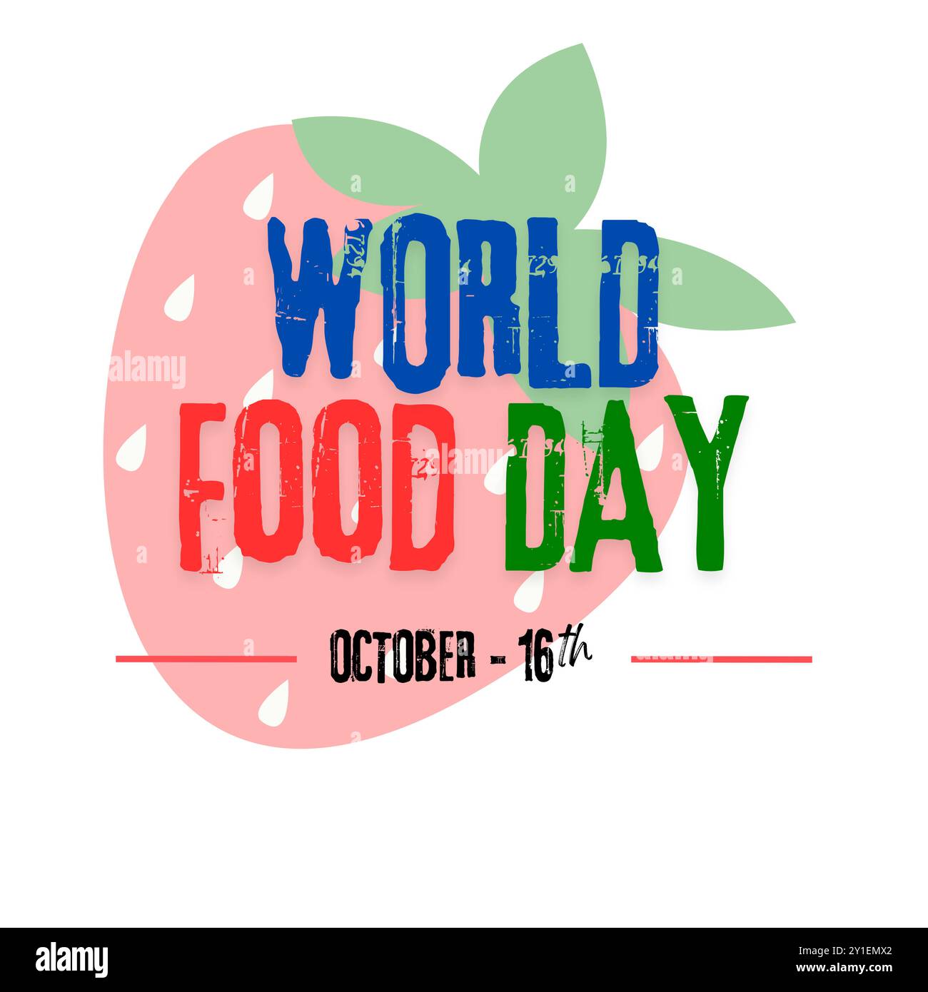 World food day hand drawn typography vector illustration with organic ...