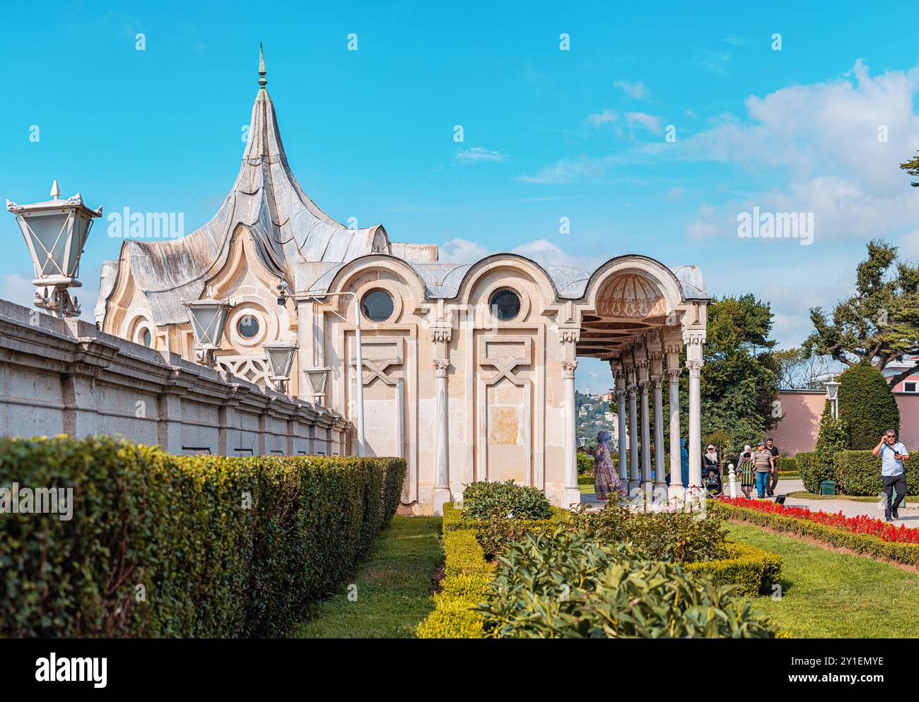 10 July 2024, Istanbul, Turkiye: Tourists explore the historic ...
