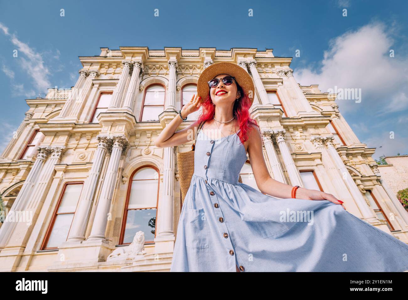 10 July 2024, Istanbul, Turkiye: tourist woman enjoys her visit to the ...