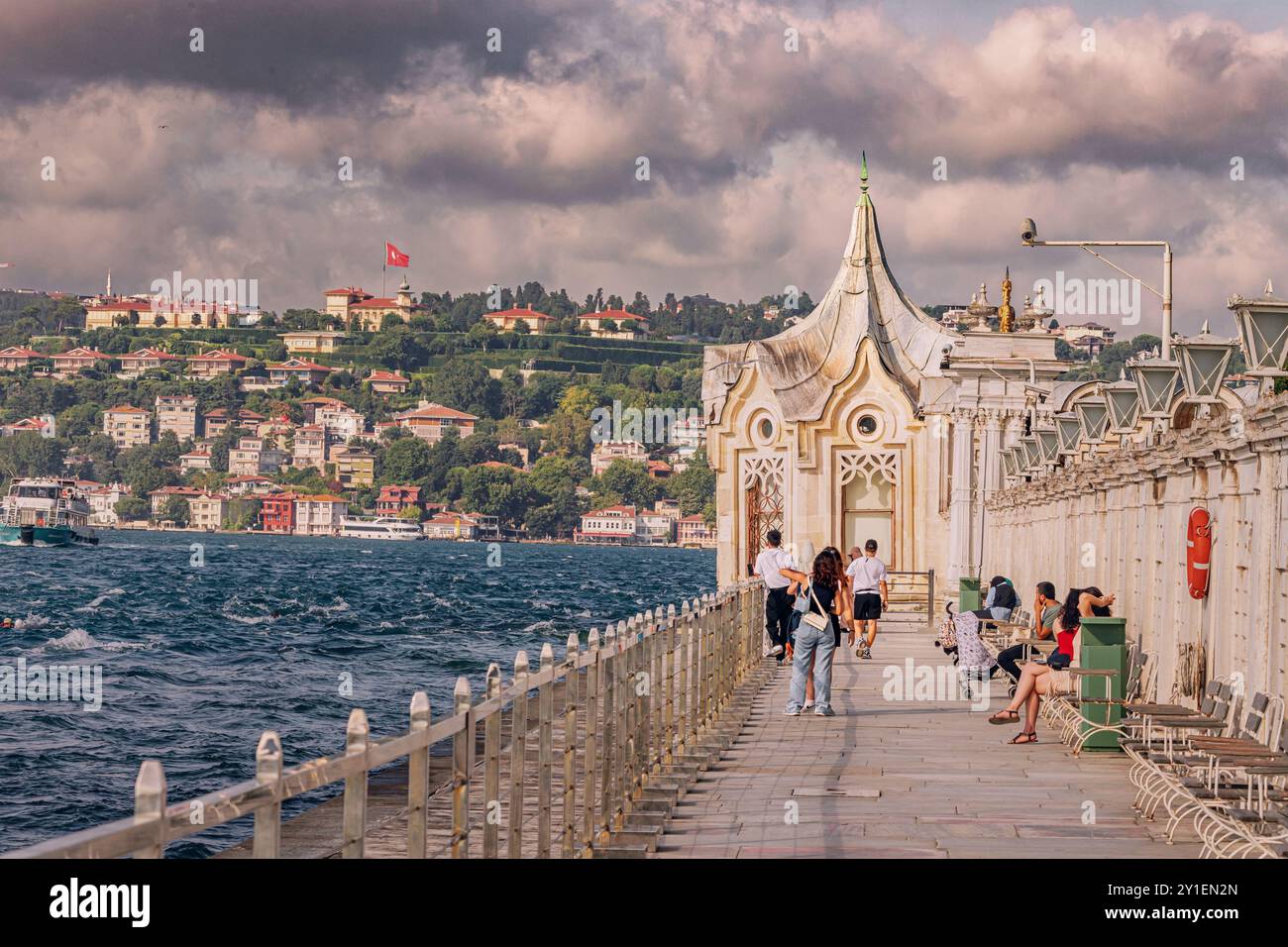 10 July 2024, Istanbul, Turkiye: Tourists explore the historic ...