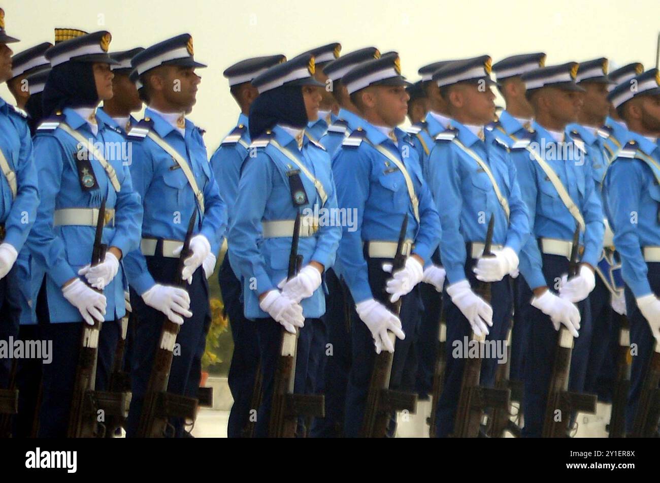 Pakistan Air Force cadets performing march past during change of guards ...