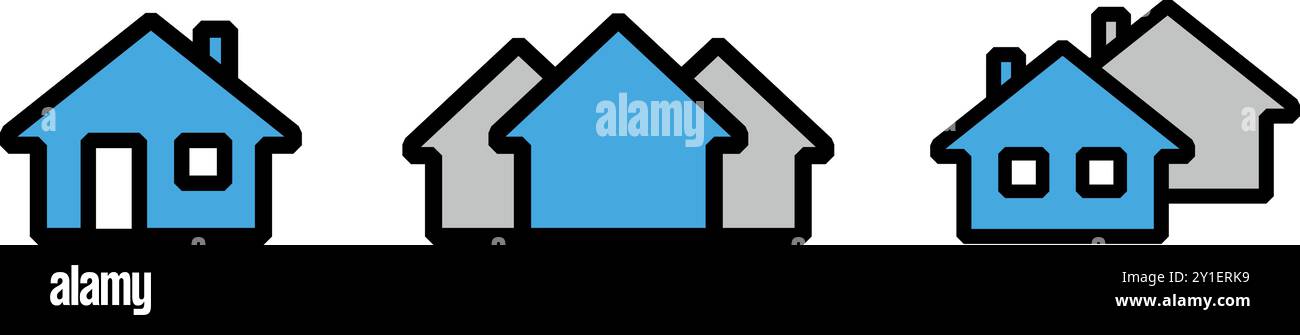 Home symbol and house and building icon set vector illustration Stock ...