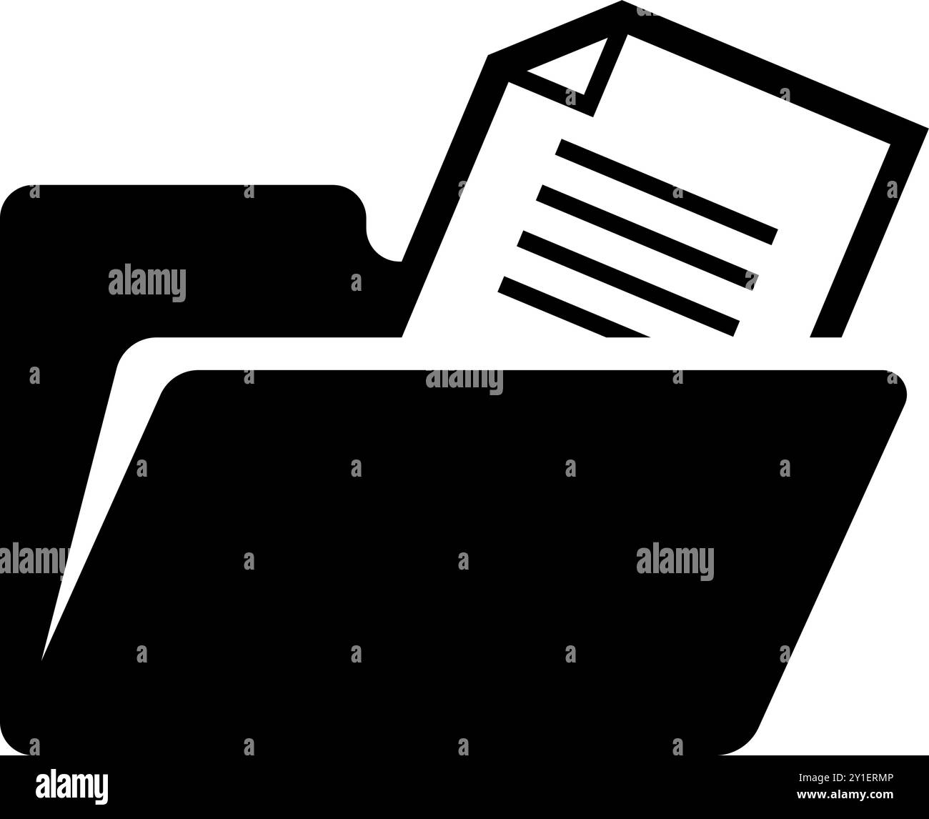 Document papers in folder symbol office document vector illustration ...
