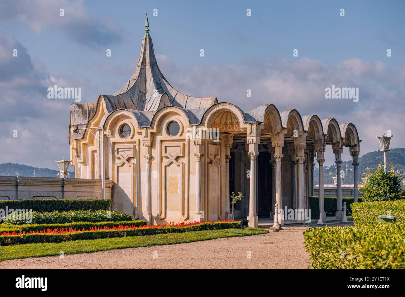 10 July 2024, Istanbul, Turkiye: historic pavilions of Beylerbeyi ...