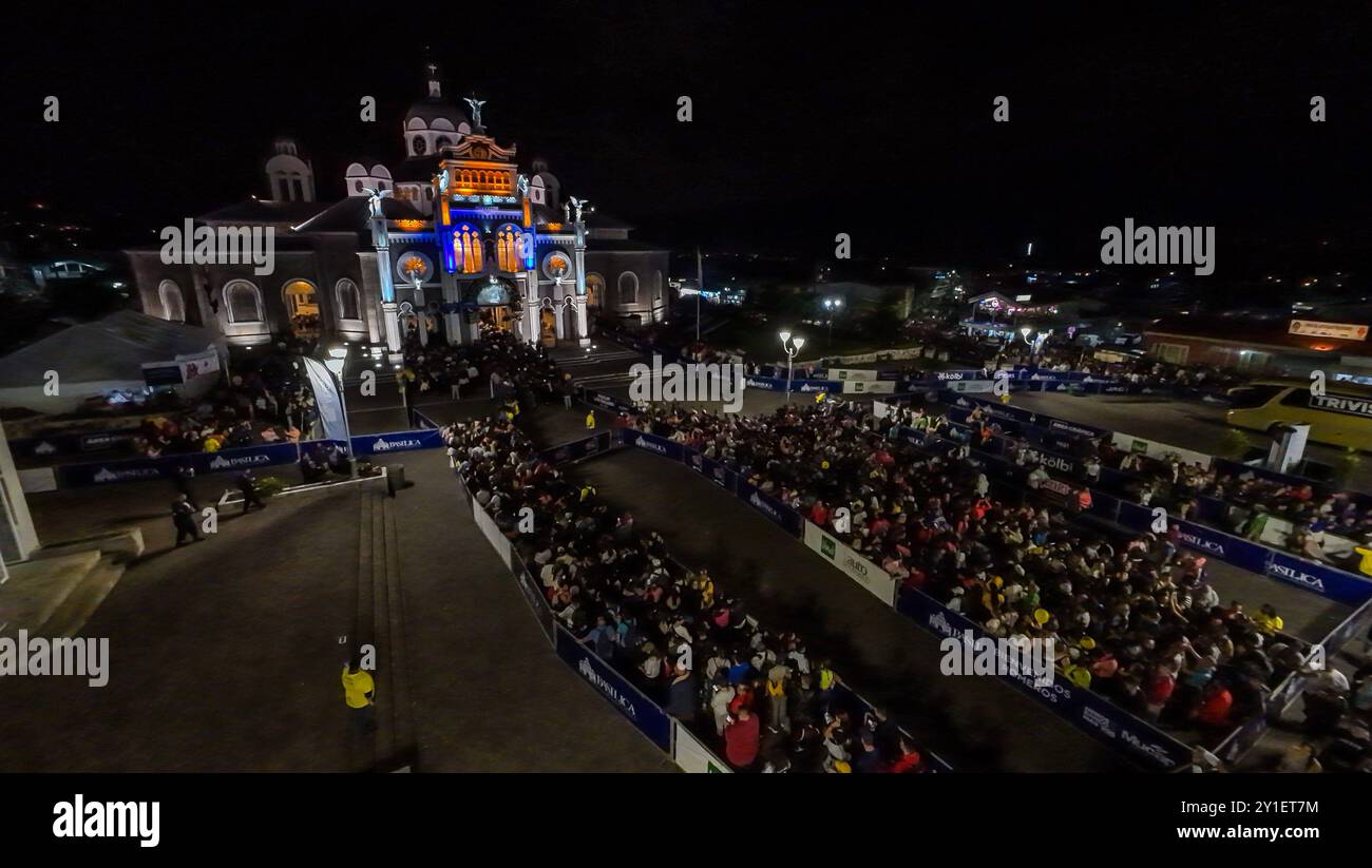Aerial view of the pilgrimage to the virgin in the Cathedral of ...