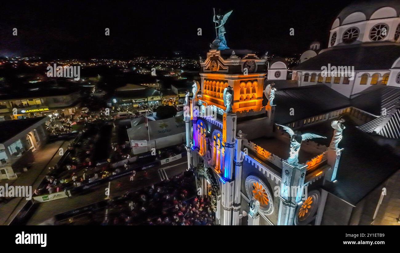 Aerial view of the pilgrimage to the virgin in the Cathedral of ...