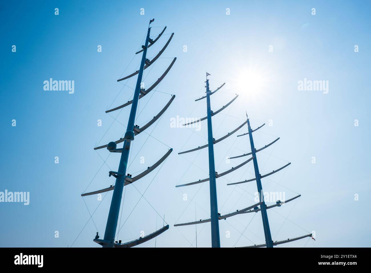 Three sail boat DynaRig masts Stock Photo - Alamy