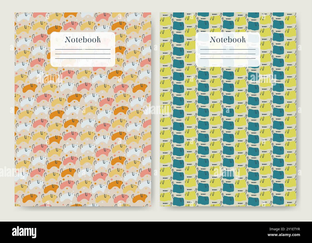 Childish school notebook cover design templates. Diary cover page ...