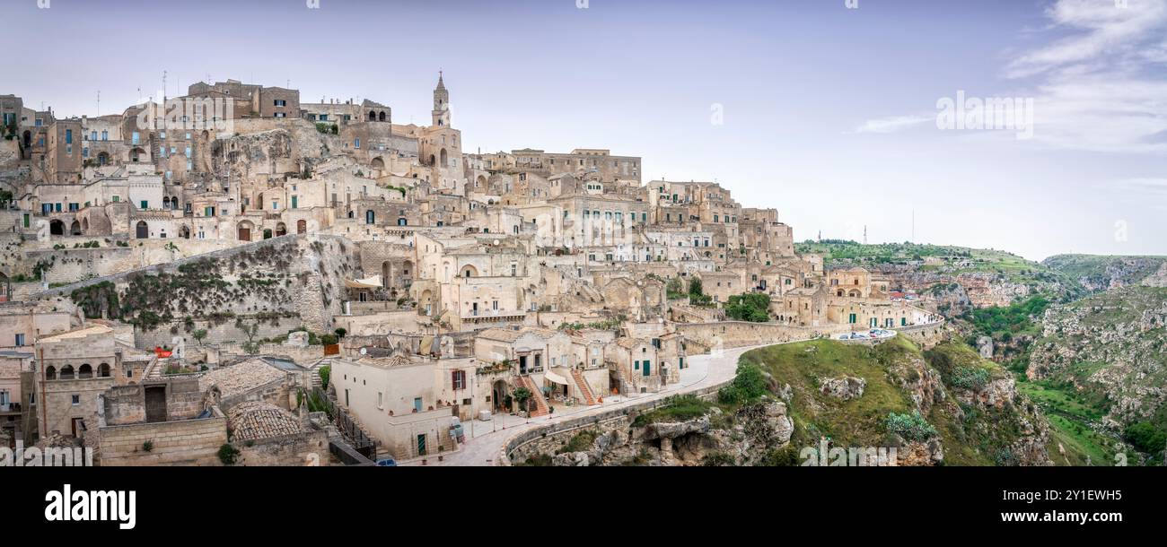 Matera ancient town i Sassi, panoramic view. Unesco world heritage site ...
