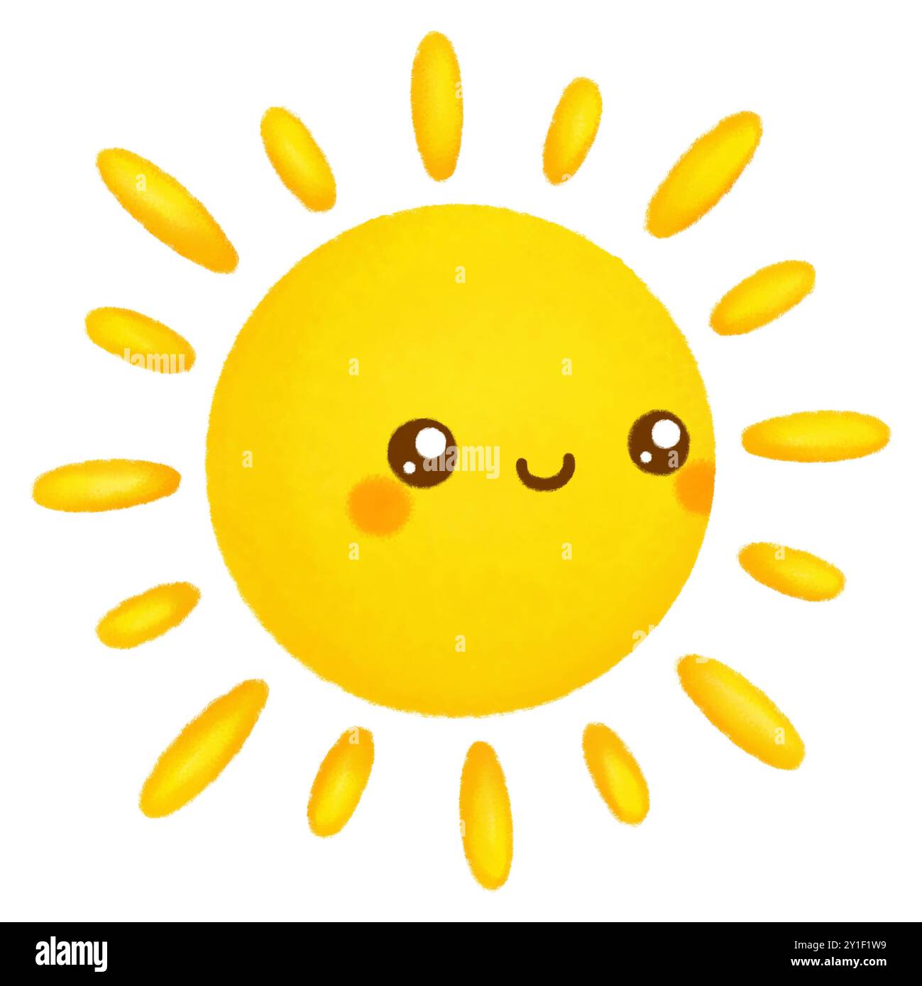 Cute Happy Sun with Smiley Face Kawaii Art Stock Photo - Alamy
