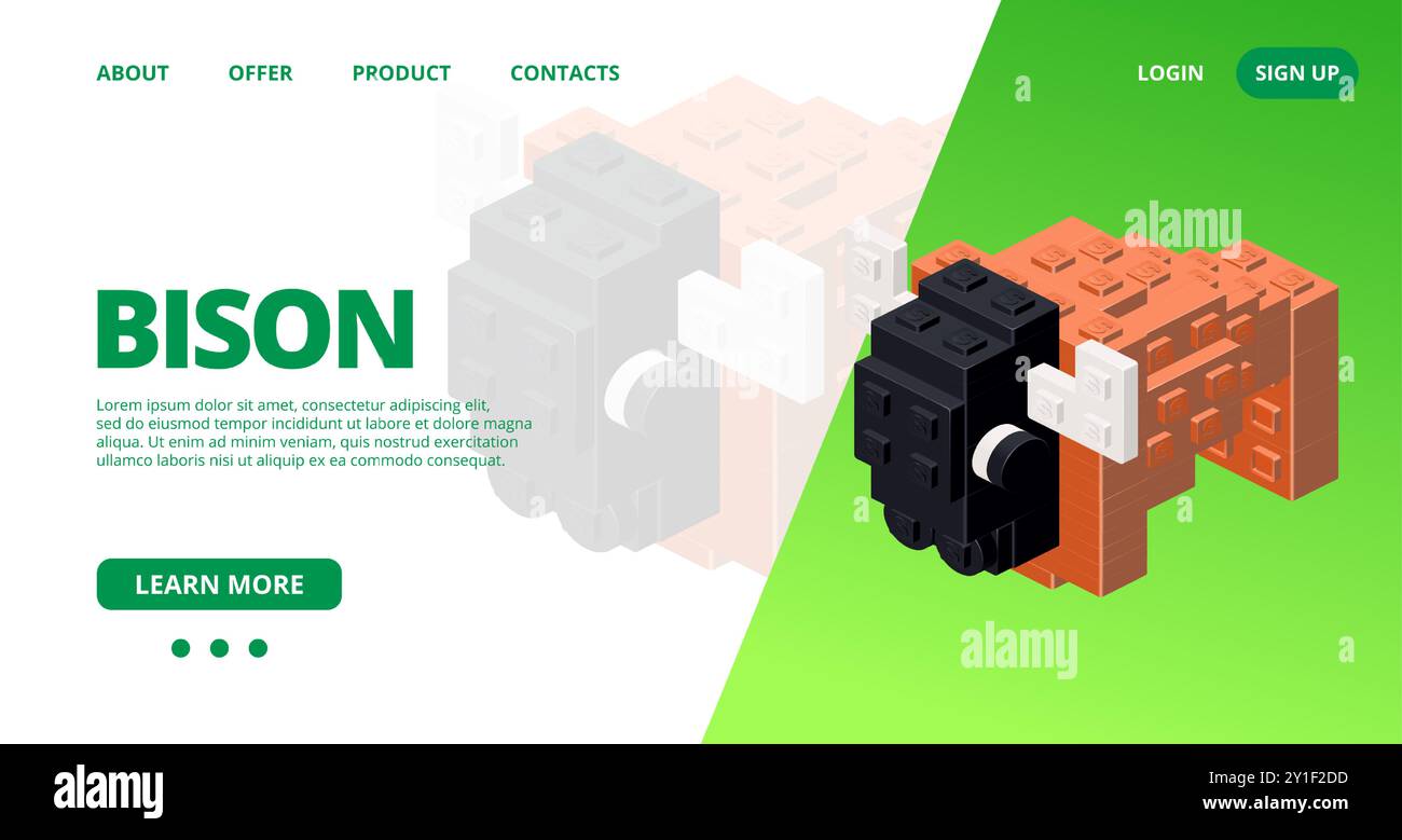 Web template with a bison. Vector illustration Stock Vector Image & Art ...
