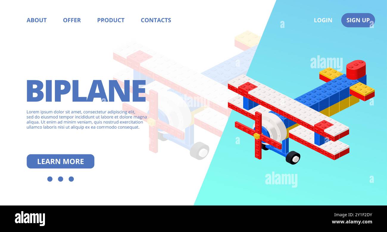 Web template with a biplane. Vector illustration Stock Vector Image ...