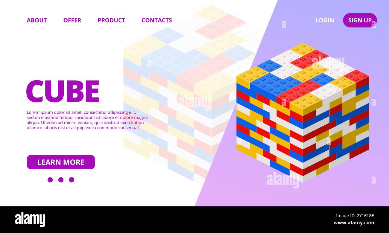 Web template with a cube. Vector illustration Stock Vector Image & Art ...