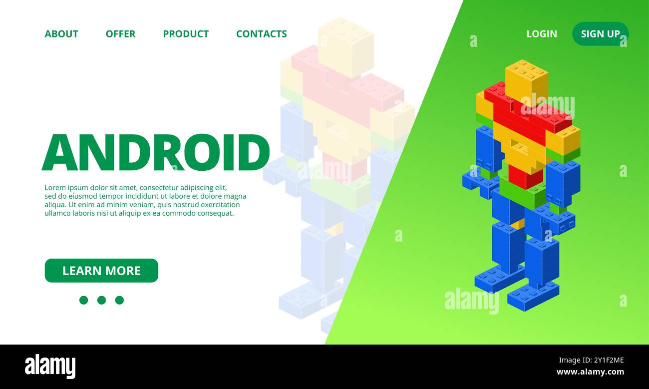 Web Template With A Android Vector Illustration Stock Vector Image