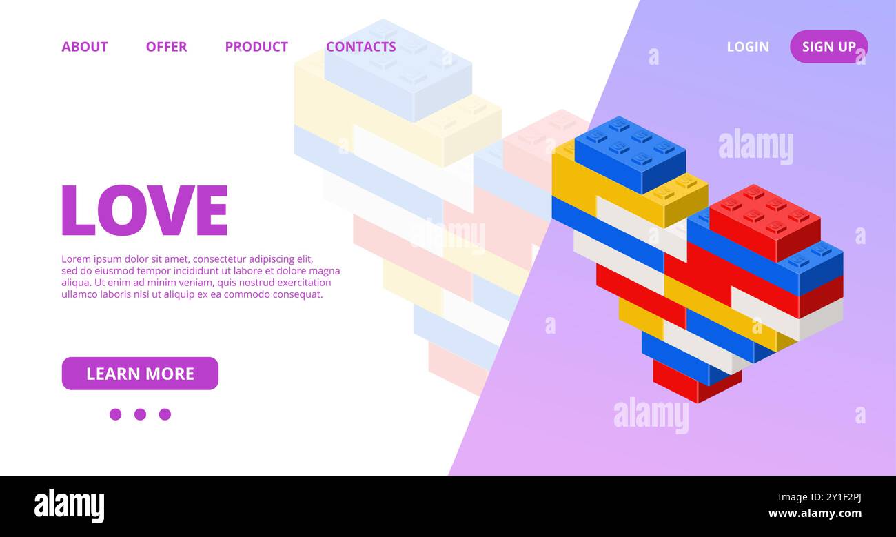 Web template with a color heart. Vector illustration Stock Vector Image ...