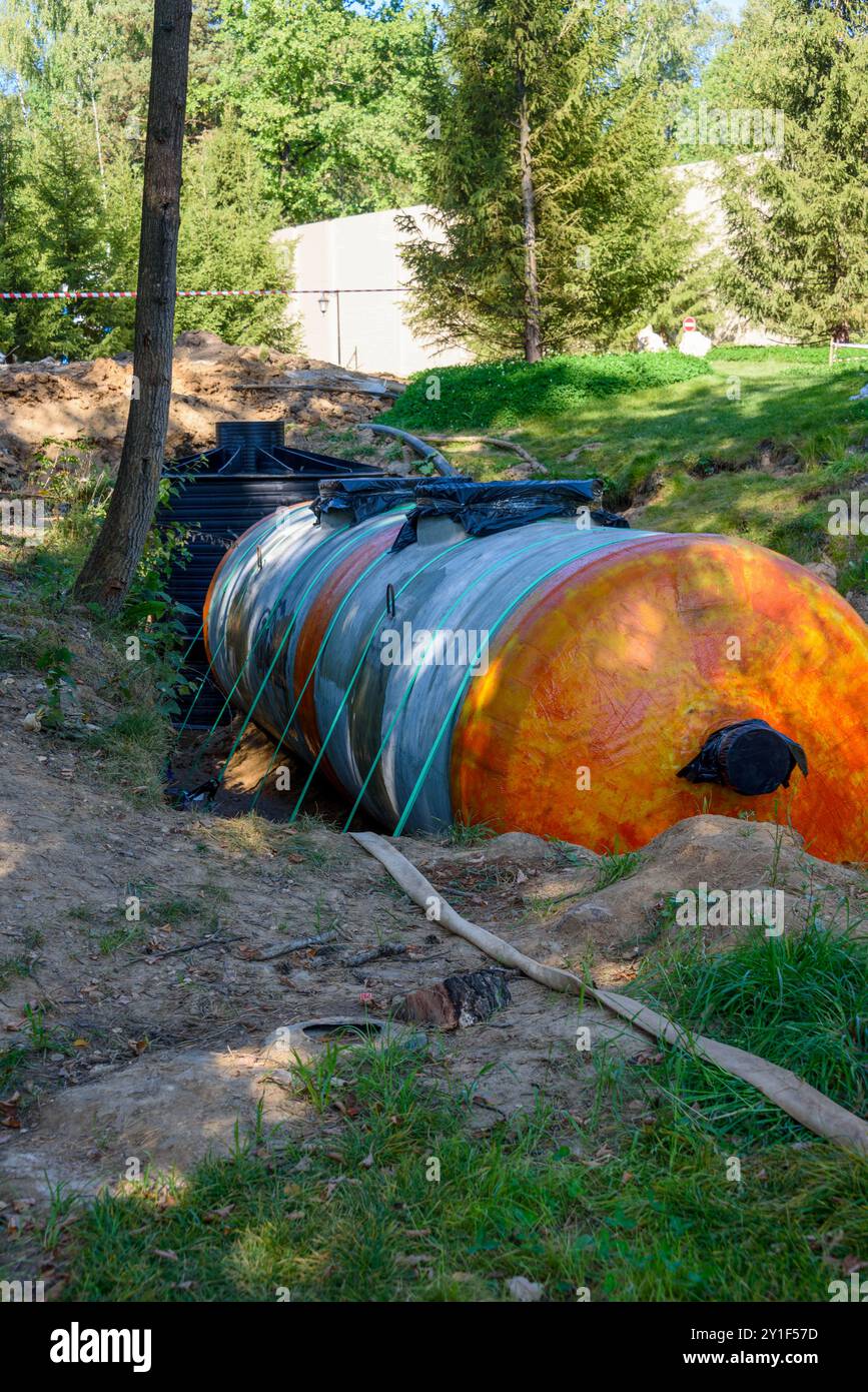 Construction of a small sewage treatment plant for a separate cottage ...