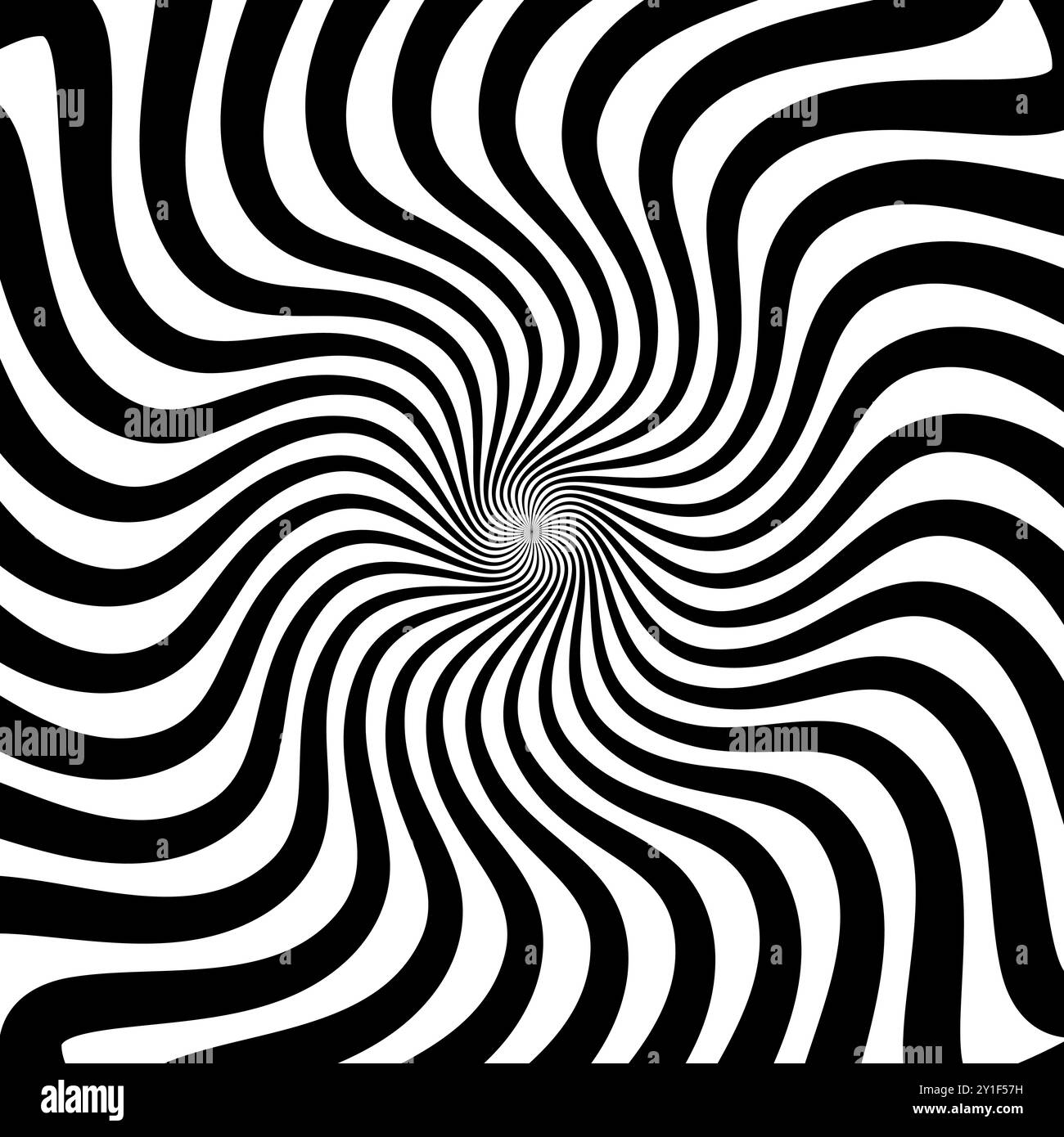 Psychedelic hypnotic spiral pattern. Vector abstract, mesmerizing black and white hypnosis swirl ...
