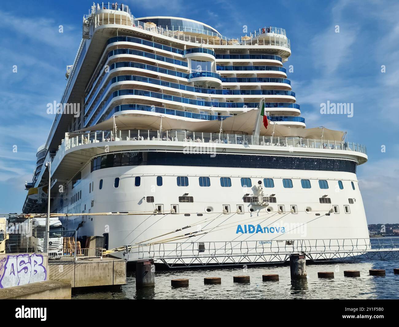 Kiel, Germany - 31 August 2024: The cruise ship Aida Nova in the port ...