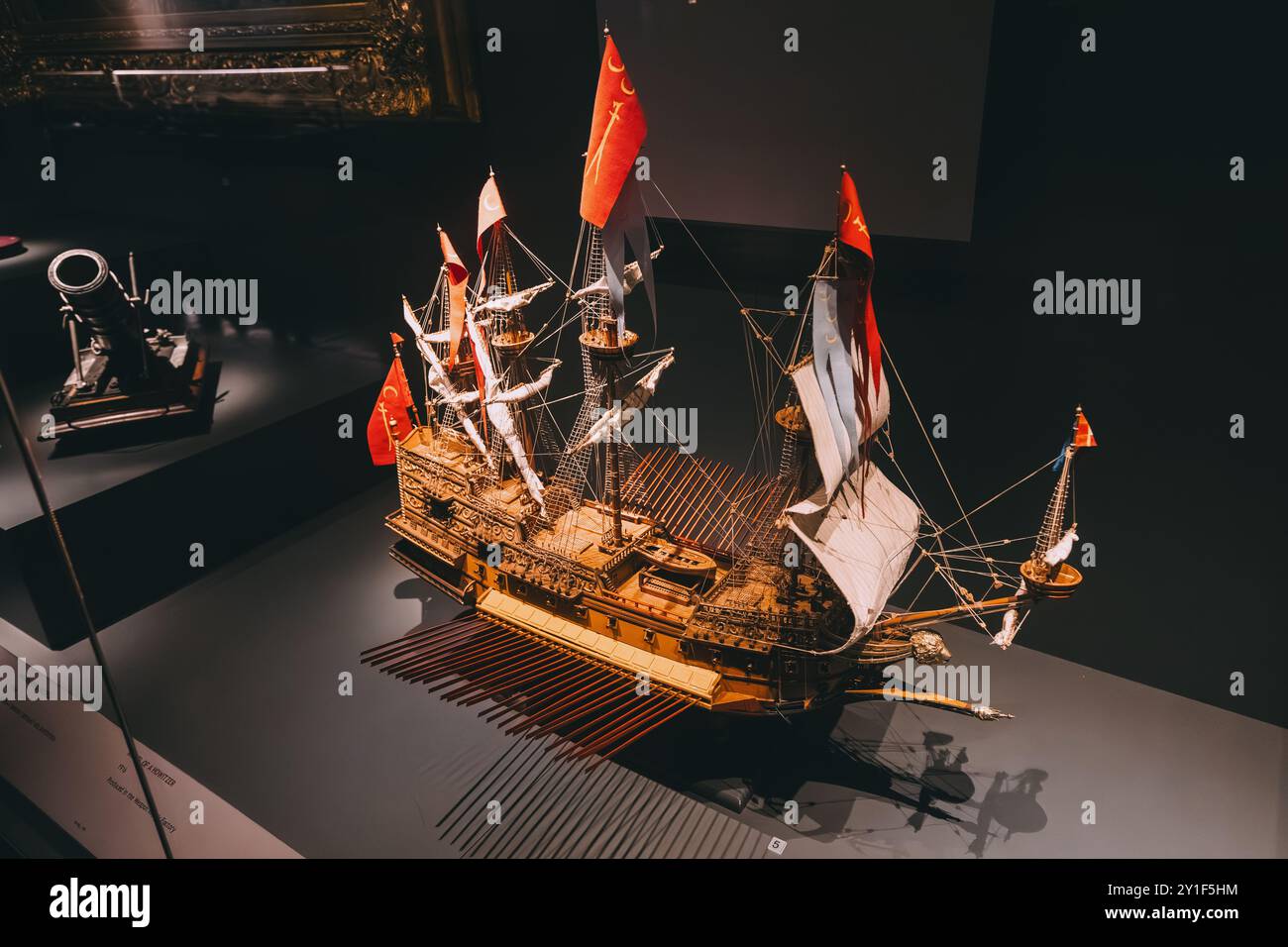 09 July 2024, Deniz Museum, Istanbul, Turkey: An antique model of an ...