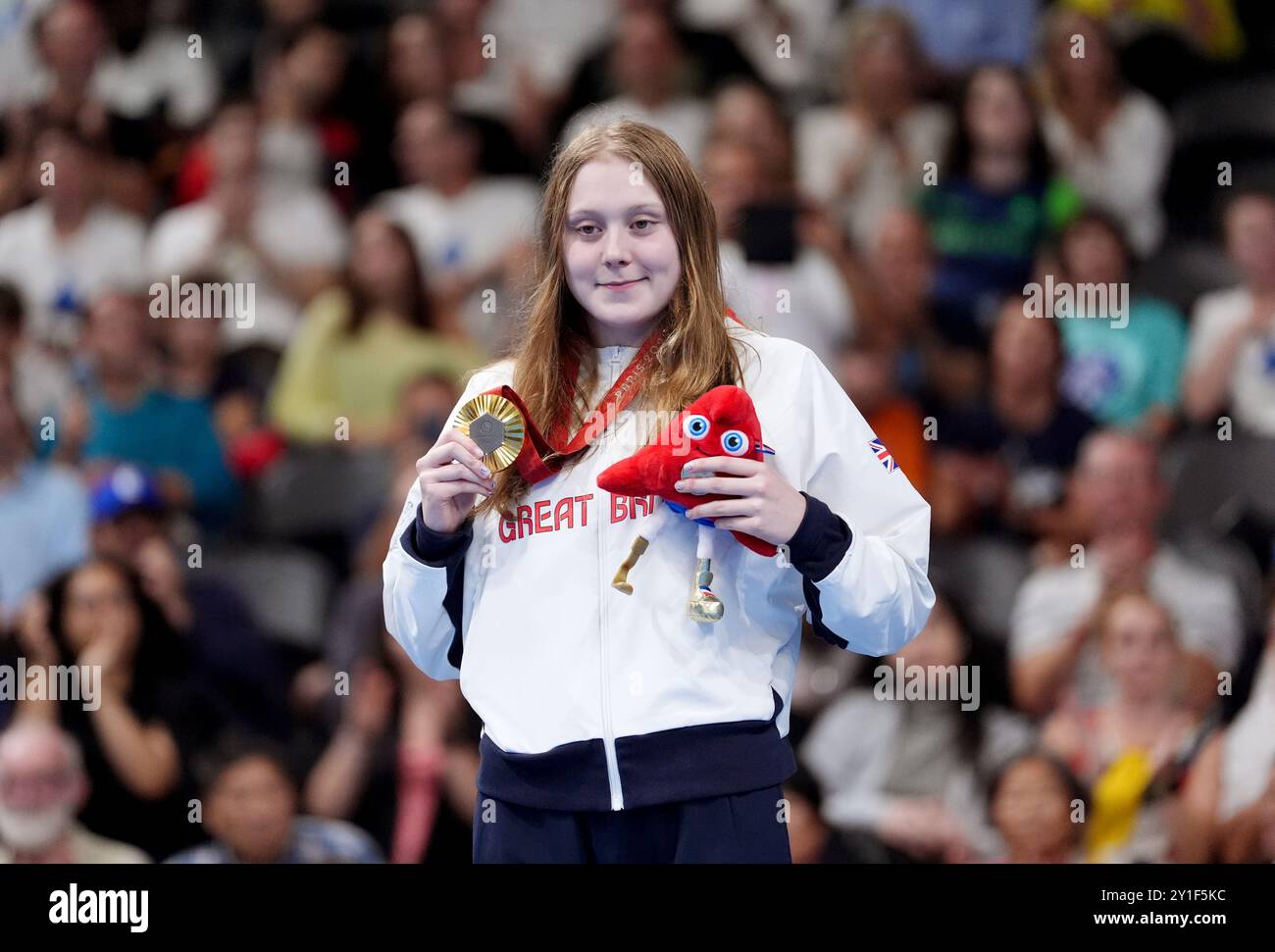 Great Britain's Poppy Maskill with the gold medal after the Women's ...