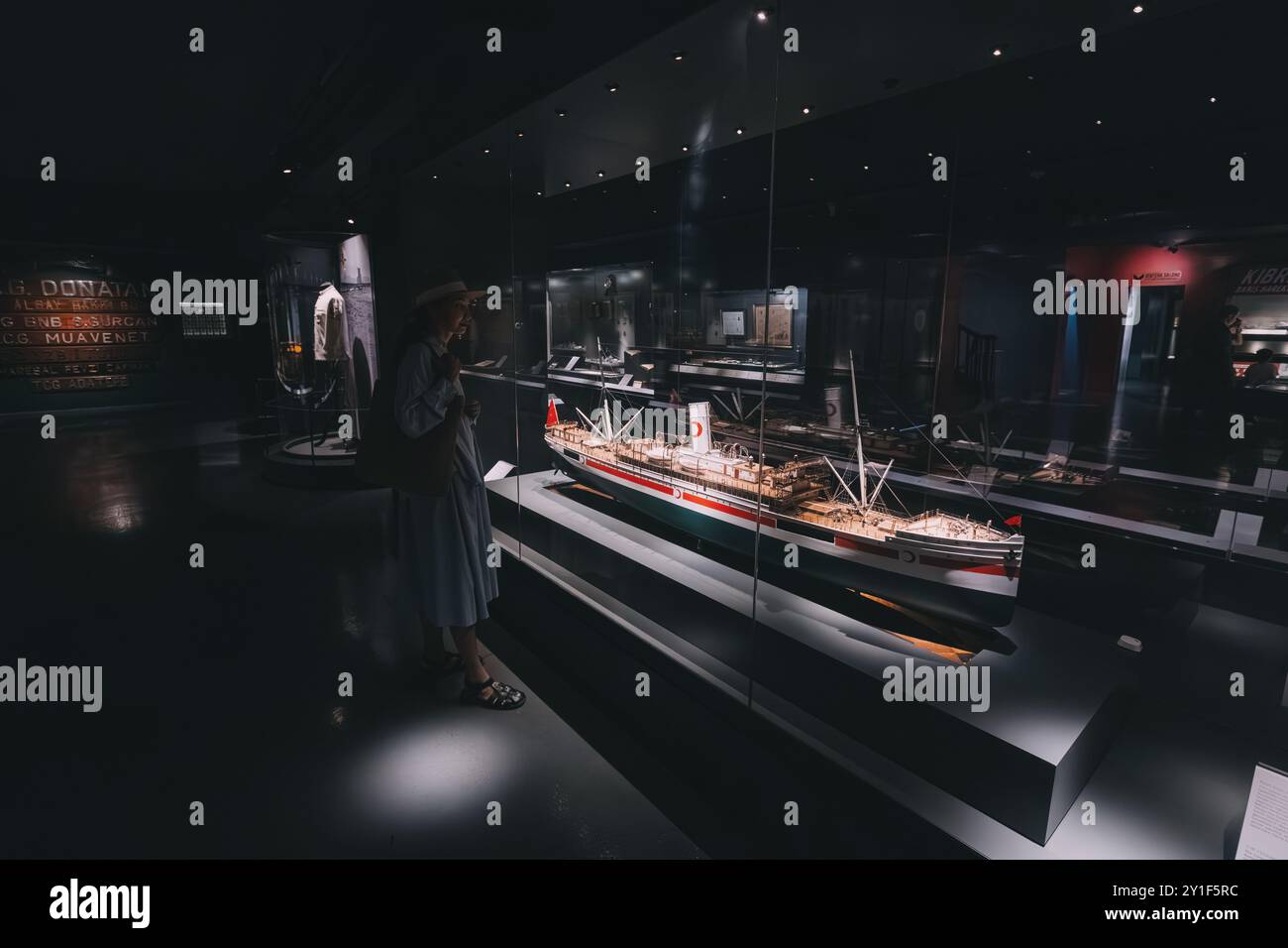 09 July 2024, Deniz Museum, Istanbul, Turkey: A miniature model of a ...