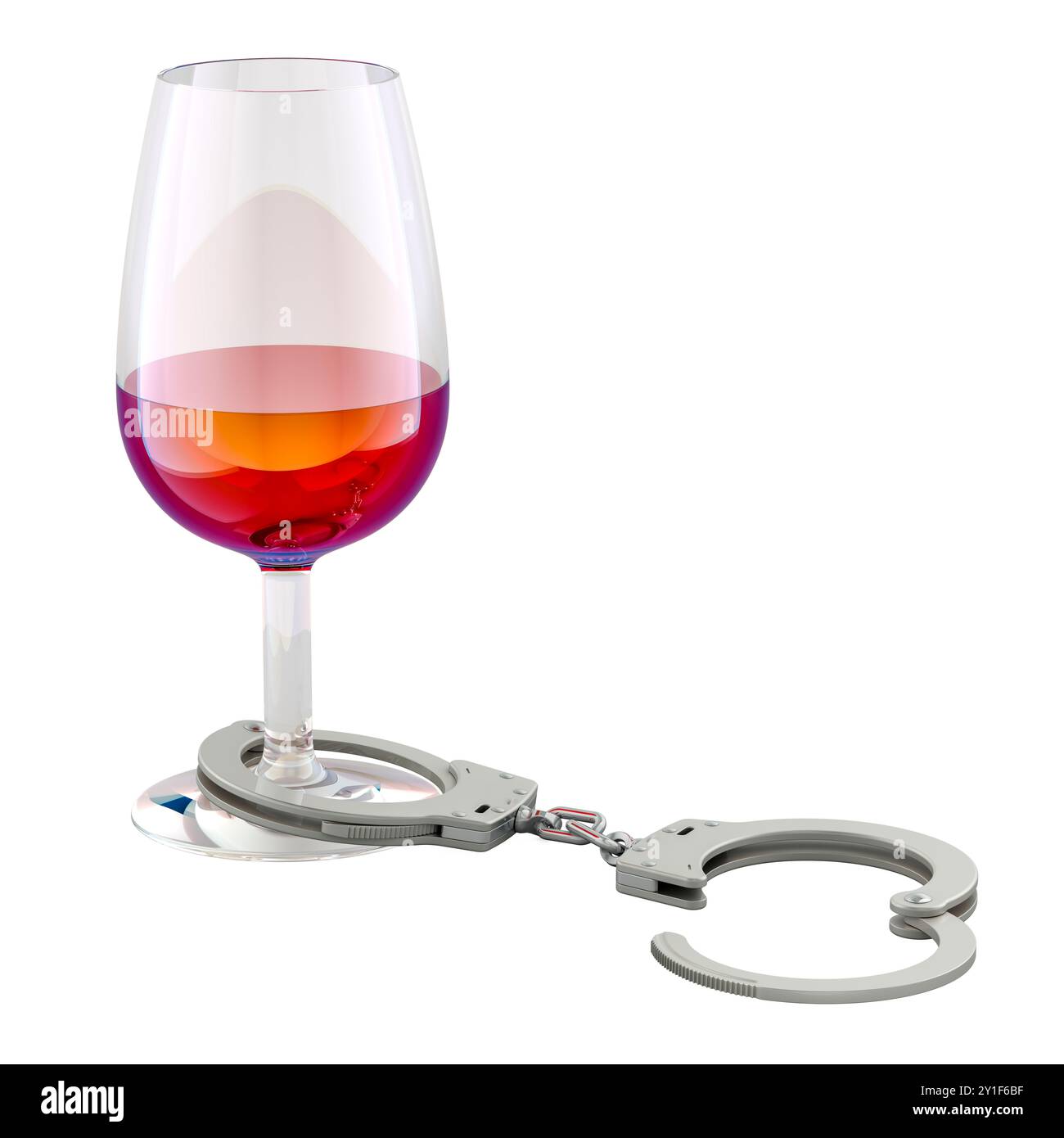 Quit Drink, liberation from alcohol addiction, concept. Glass with wine ...